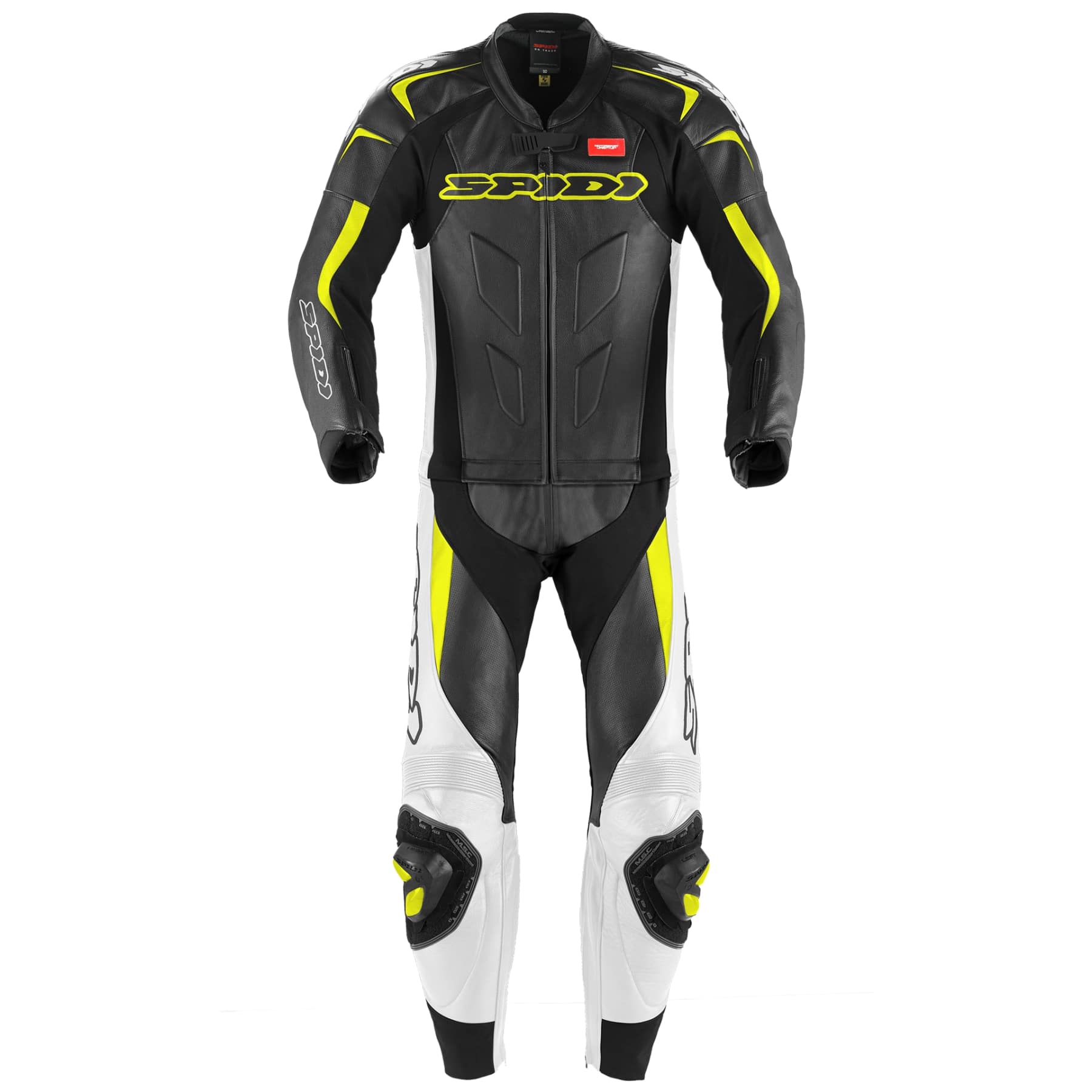 Spidi Sport Warrior Perforated Pro Leather Black Yellow Fluo Suit