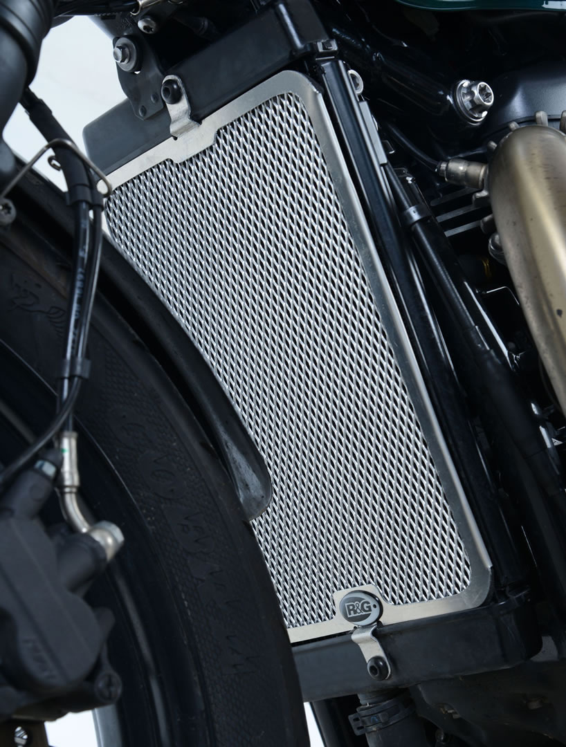 R&G Racing Silver Radiator Guard For Triumph Bonneville Bobber 2017 ...