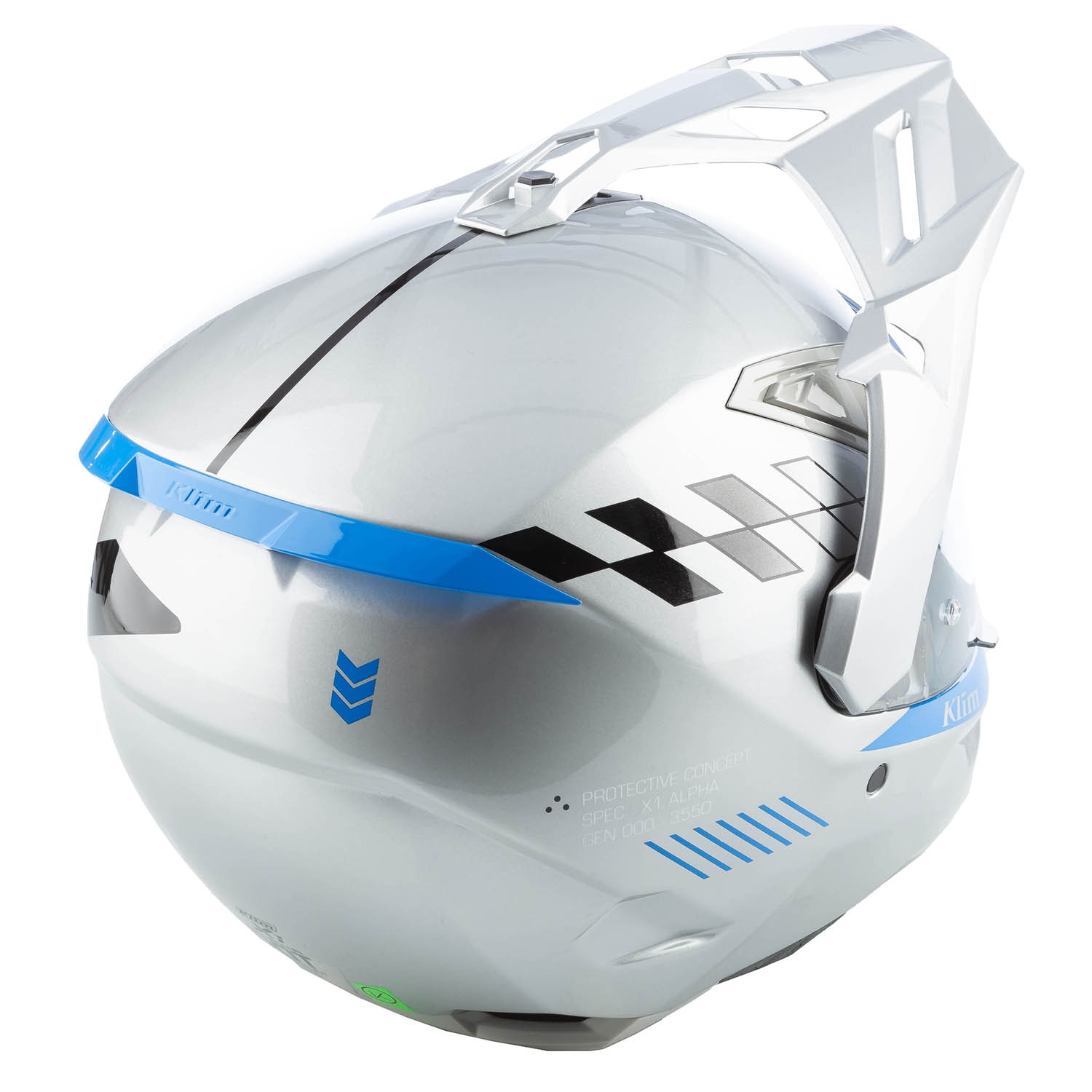 Klim X1 Alpha Gloss Concept High-Rise Electric Blue Lemonade Helmet