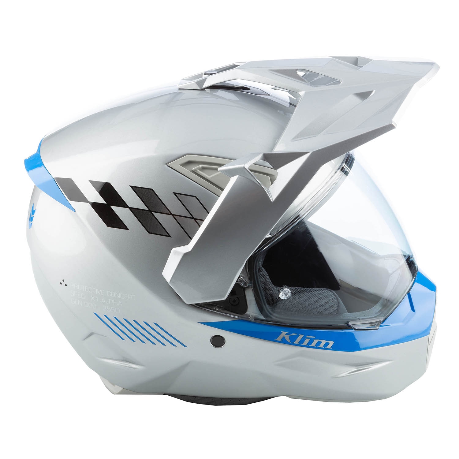 Klim X1 Alpha Gloss Concept High-Rise Electric Blue Lemonade Helmet