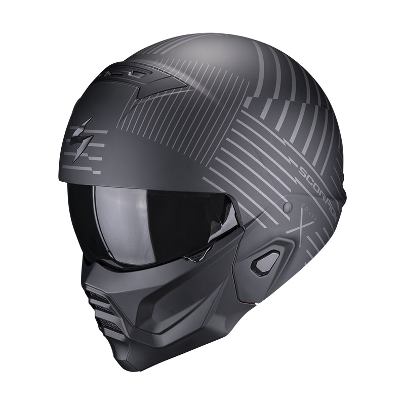 Scorpion Exo Combat 2 Miles Black Matt Silver Helmet