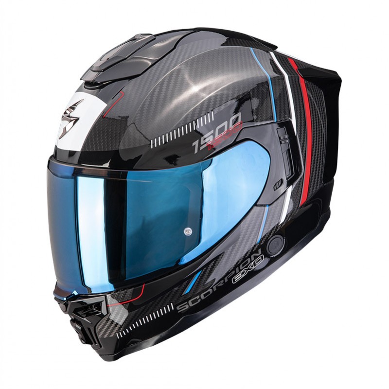 Scorpion Exo-1500 Carbon Air Zity Red Blue Helmet